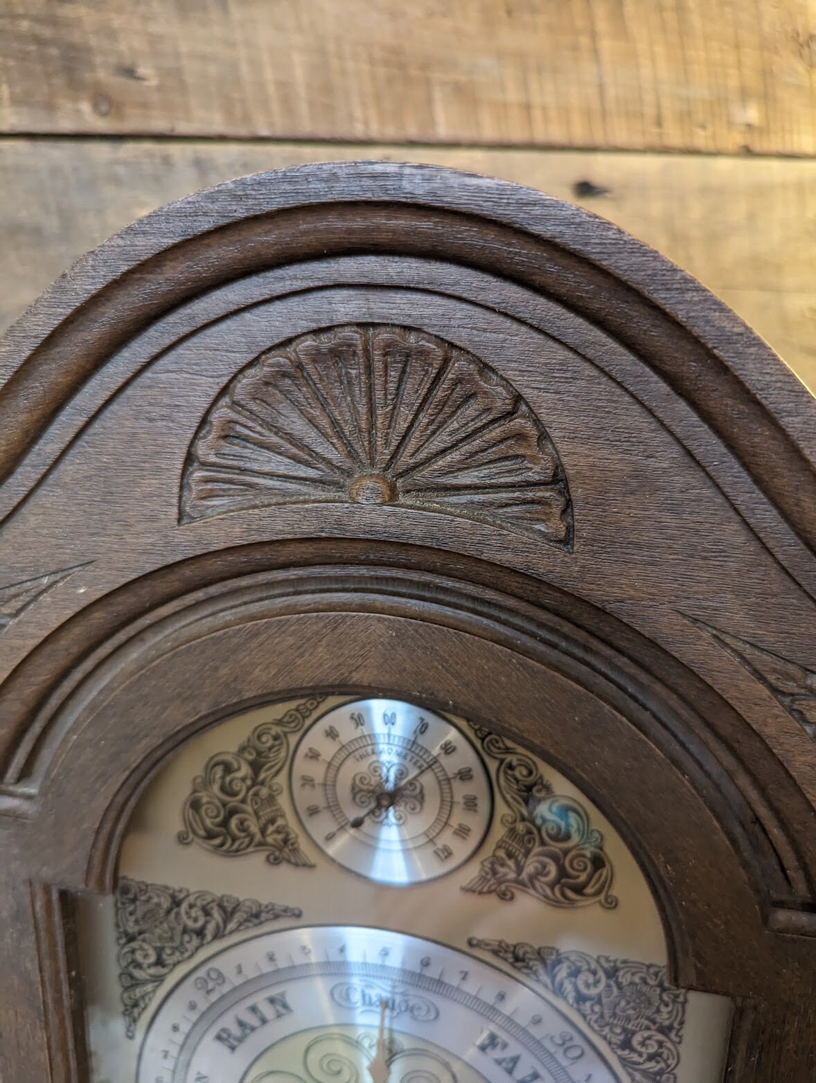 Vintage Barometer Carved Wood Look and Gold Detail - Etsy