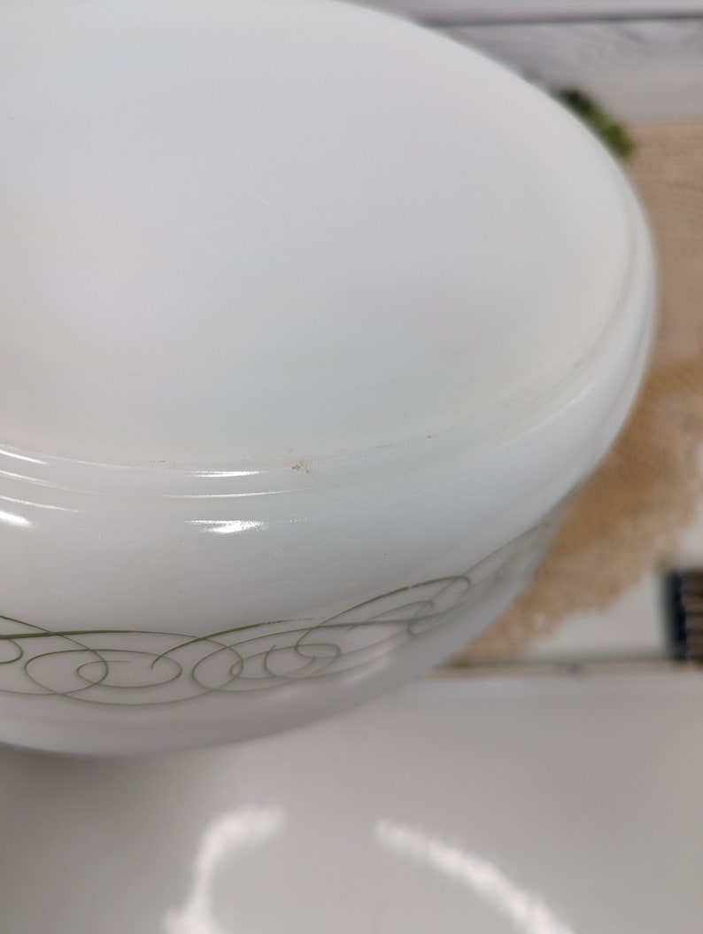 Vintage Pyrex White With Green Scroll Casserole Dish With Lid - Etsy
