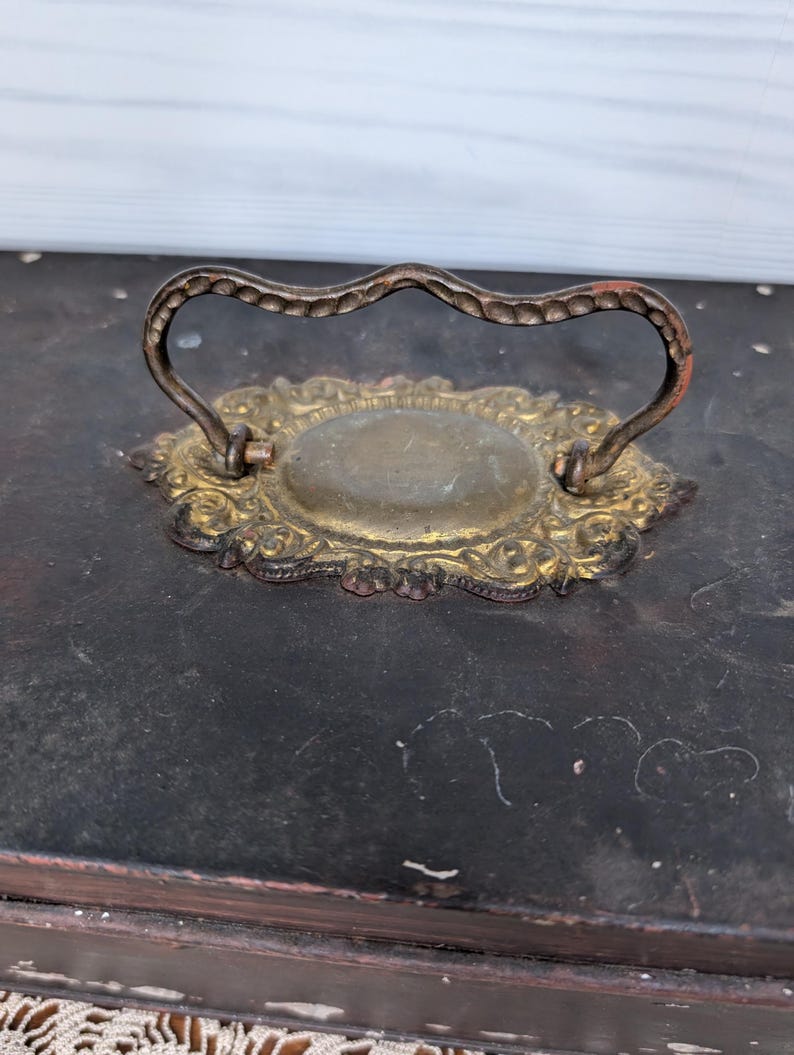 Vintage Decorative Metal Box With Brass Handle - Etsy