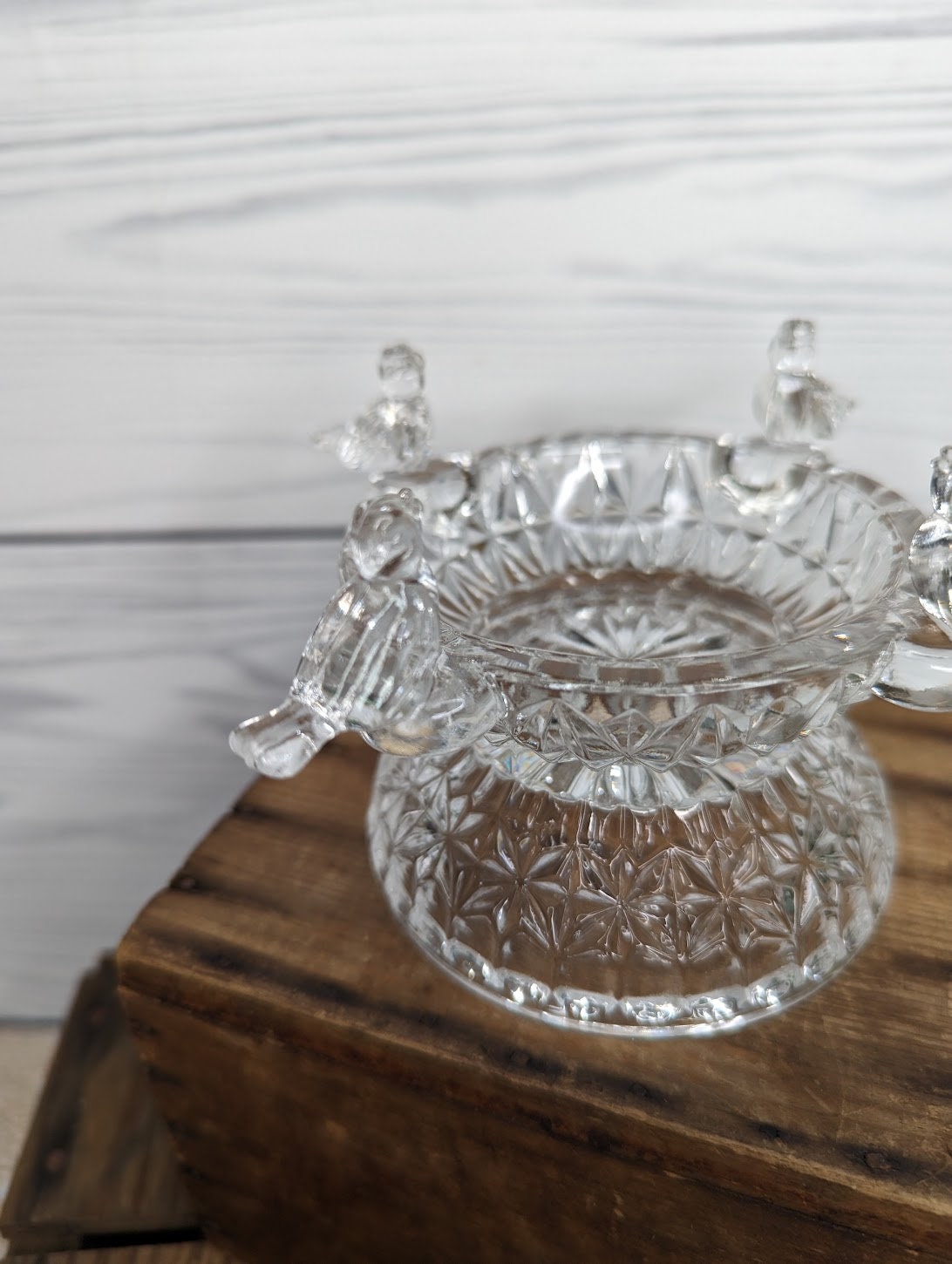 Vintage Hofbauer Crystal Bird Bath Trinket Dish or Candle Holder - Etsy