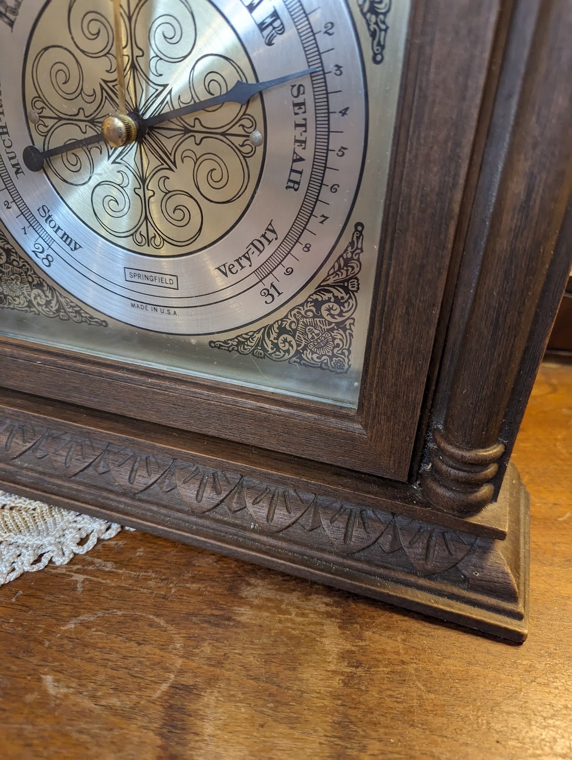 Vintage Barometer Carved Wood Look and Gold Detail - Etsy