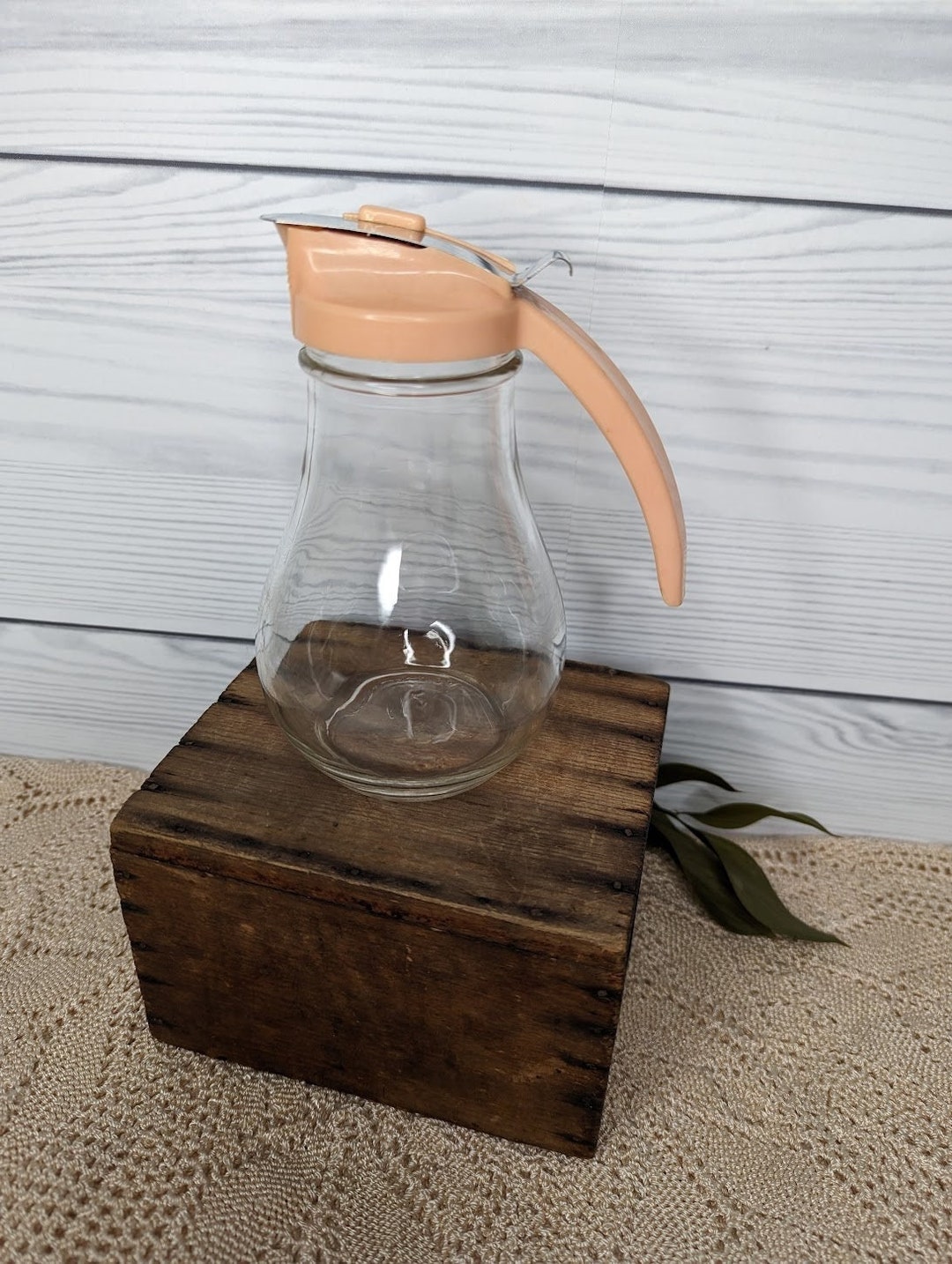 Vintage 50s Maple Syrup Pourer With Pink Top - Etsy