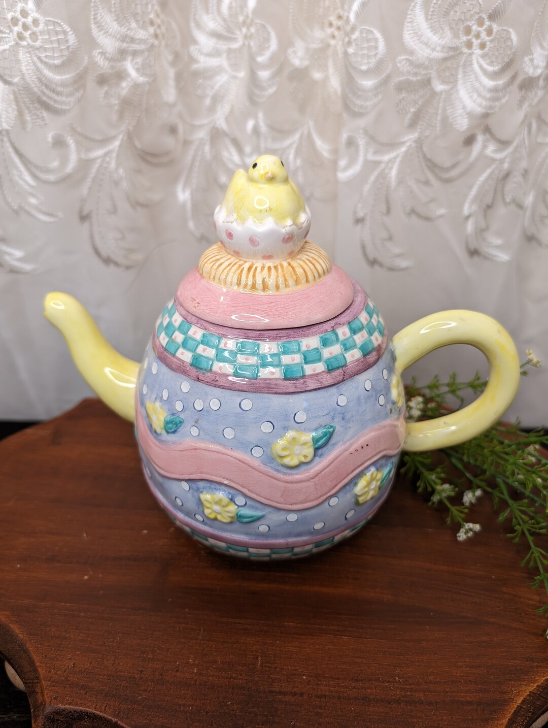Ceramic Teapot Easter Egg With Chick - Etsy
