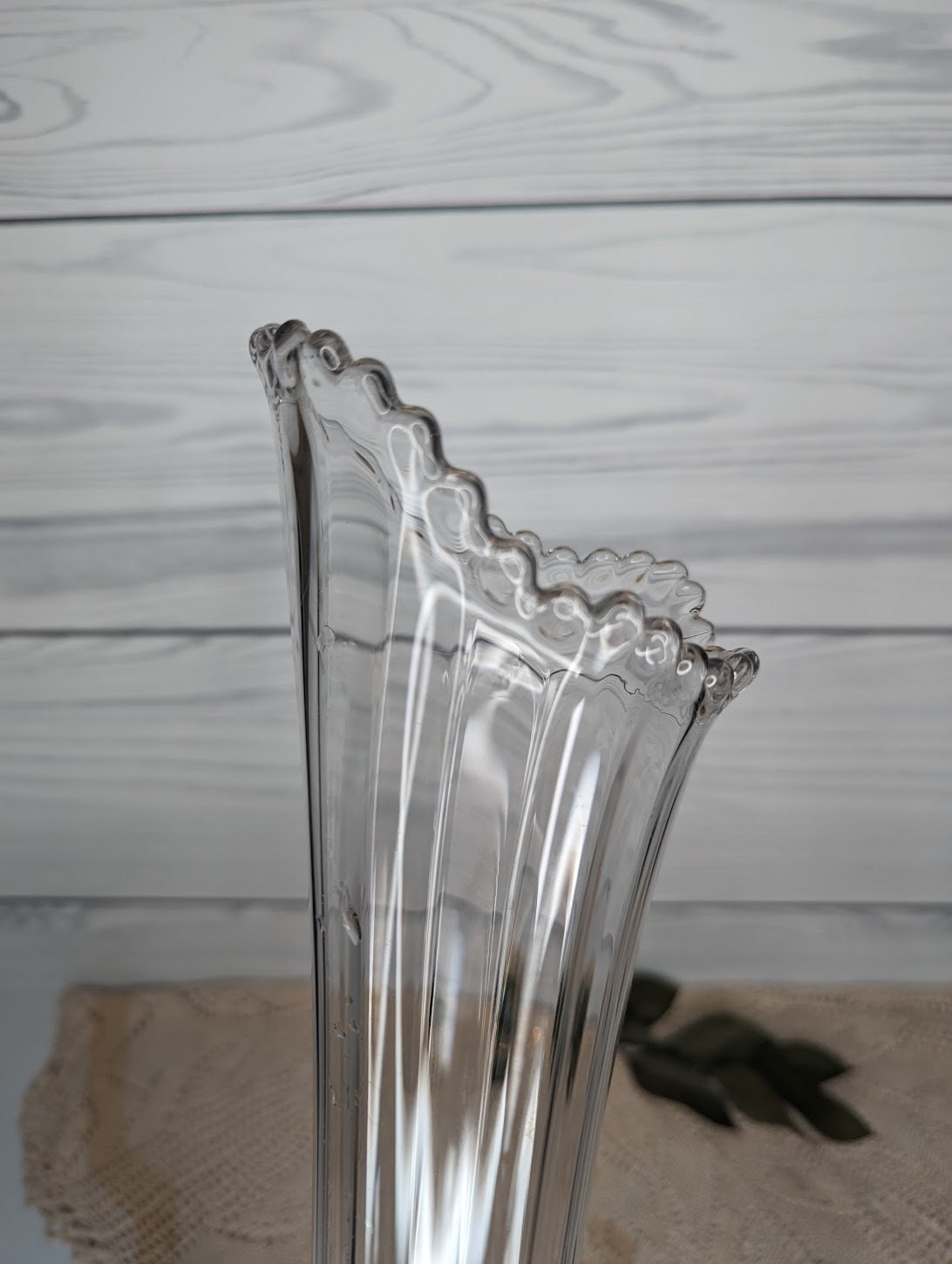Vintage Clear Glass Swung Vase - Etsy