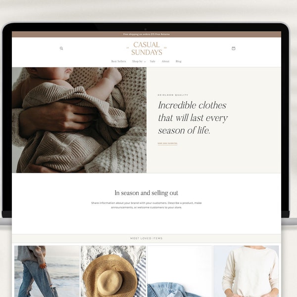Shopify Clothing Store Template Etsy