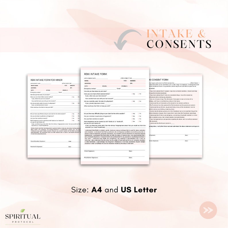 Reiki Business Forms Bundle: Client Intake, Consent, Chakra Guide ...
