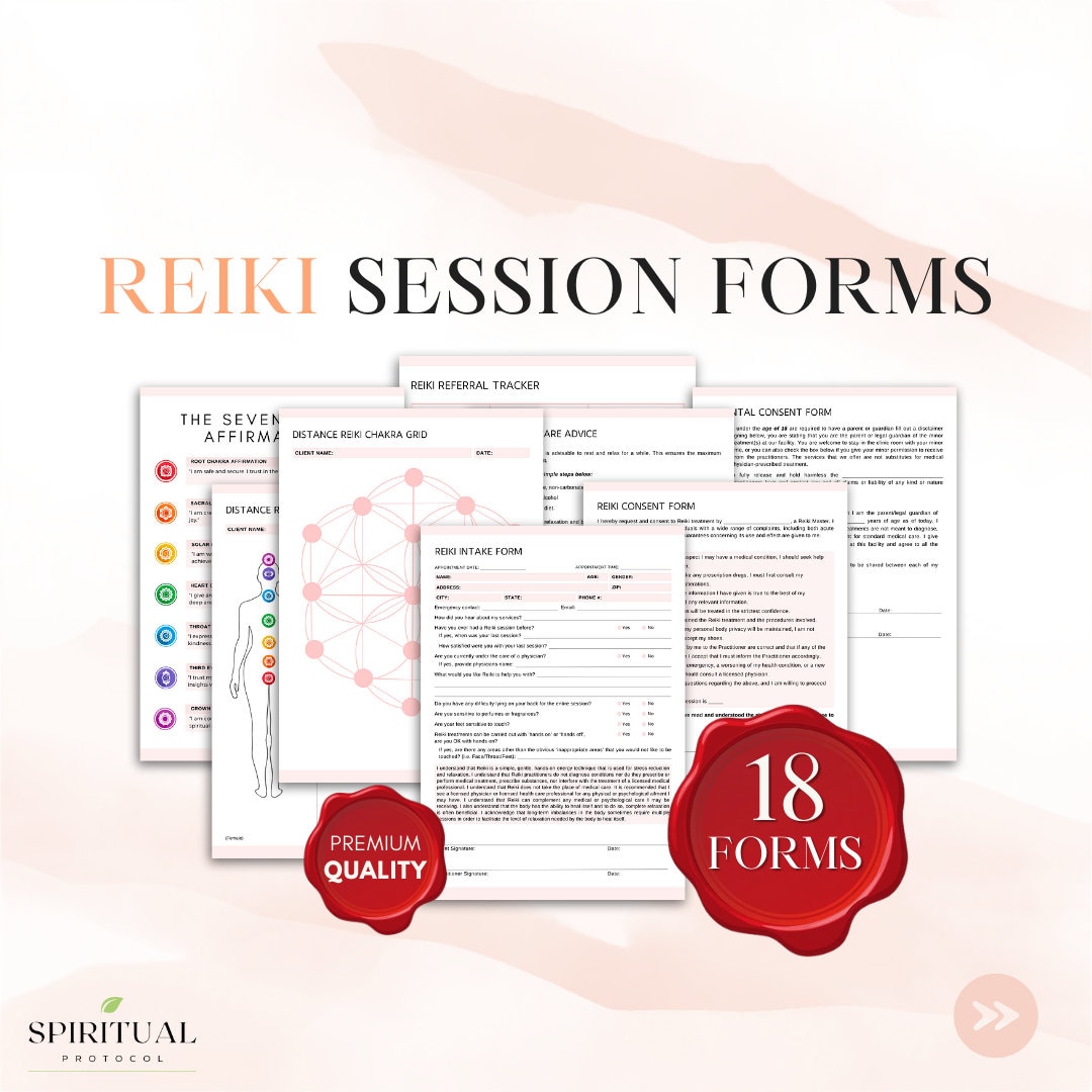 Reiki Business Forms Bundle: Client Intake, Consent, Chakra Guide ...