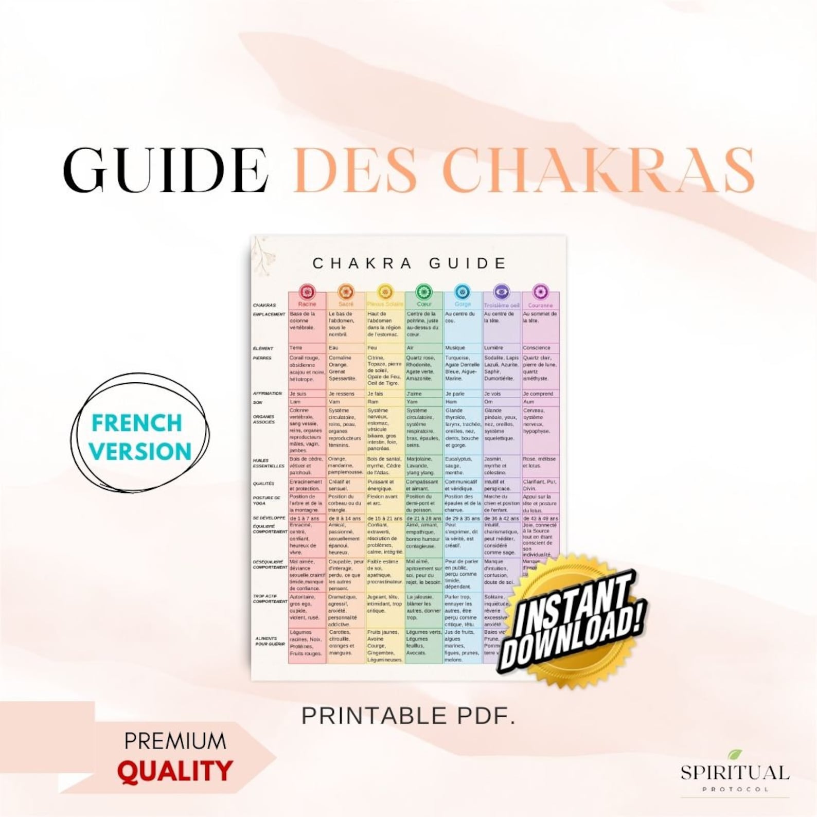 Reiki Chakra Guide Printable PDF guide Des Chakras Reiki PDF Imprimable ...