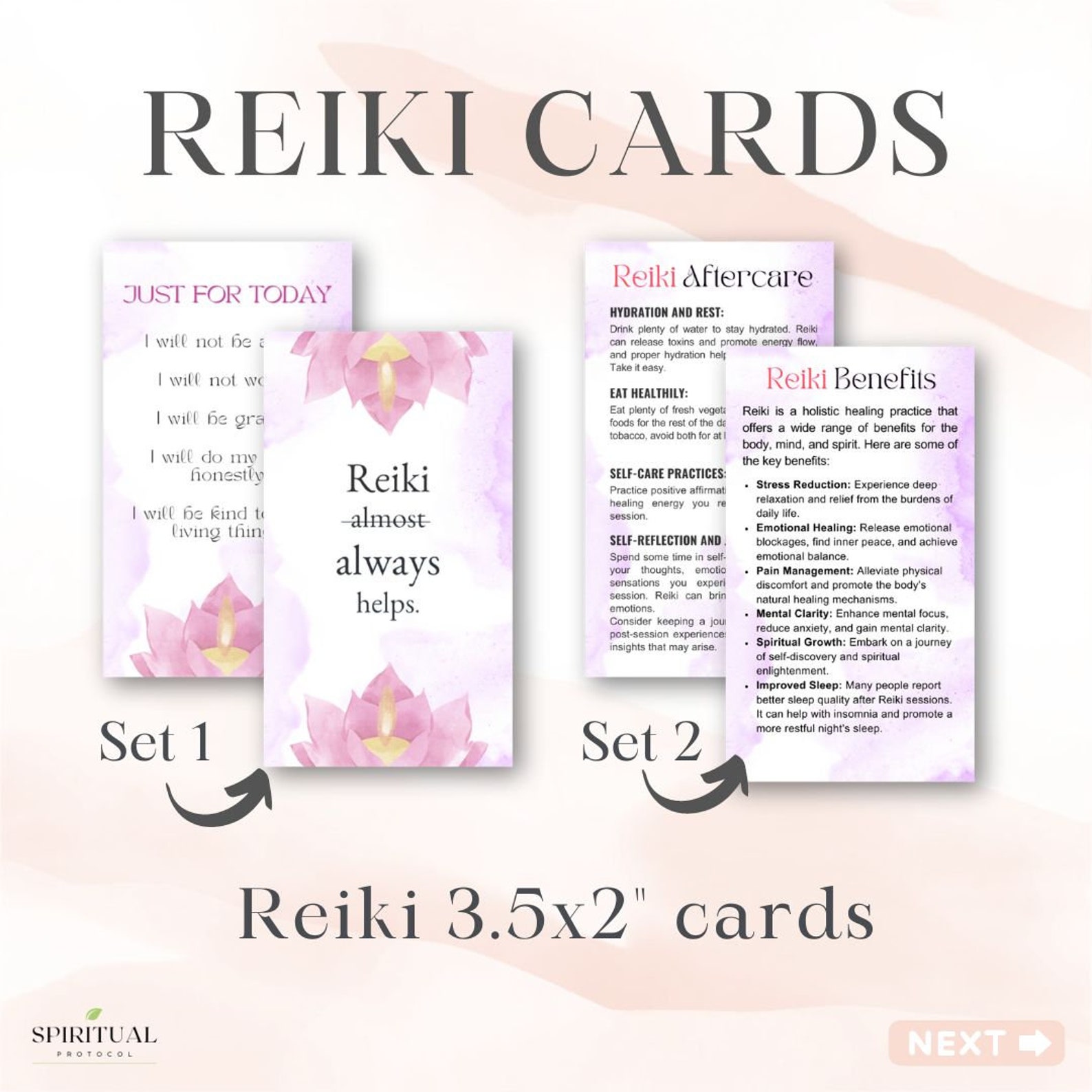 Reiki Cards Bundle: Aftercare, Benefits, Principles (printable Pdfs) - Etsy