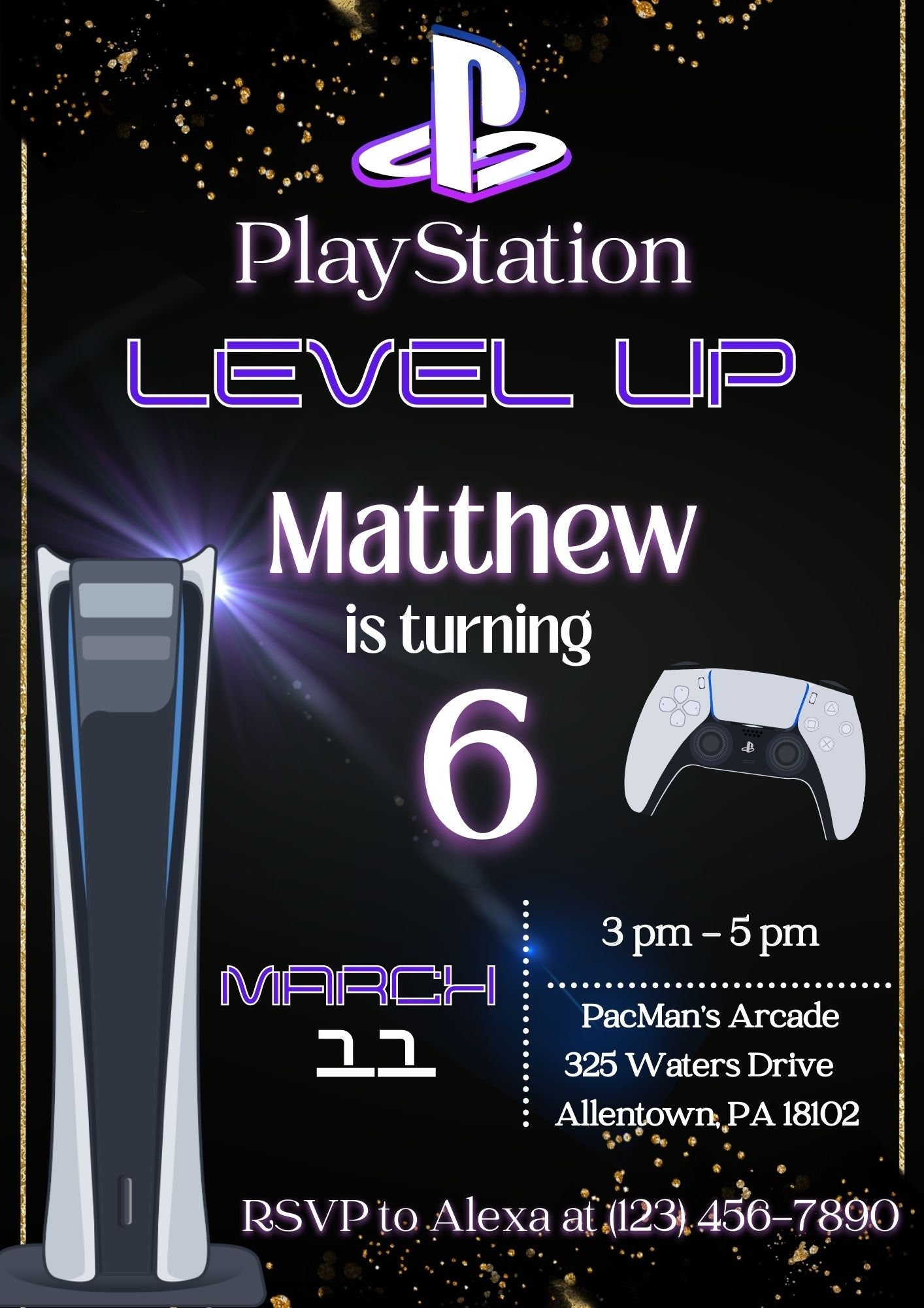 Invitación de cumpleaños de PlayStation - Etsy España