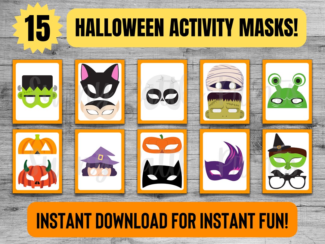 Printable Kids Halloween Masks | Halloween Craft Activity | Printable ...