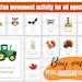 Fall Movement Cards & Dice | Printable Autumn Activity Flashcards for ...