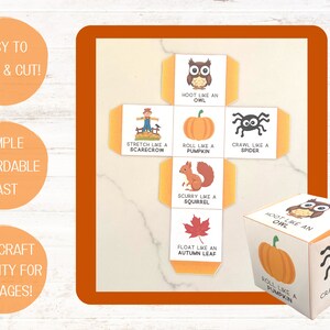 Fall Movement Cards & Dice | Printable Autumn Activity Flashcards for ...