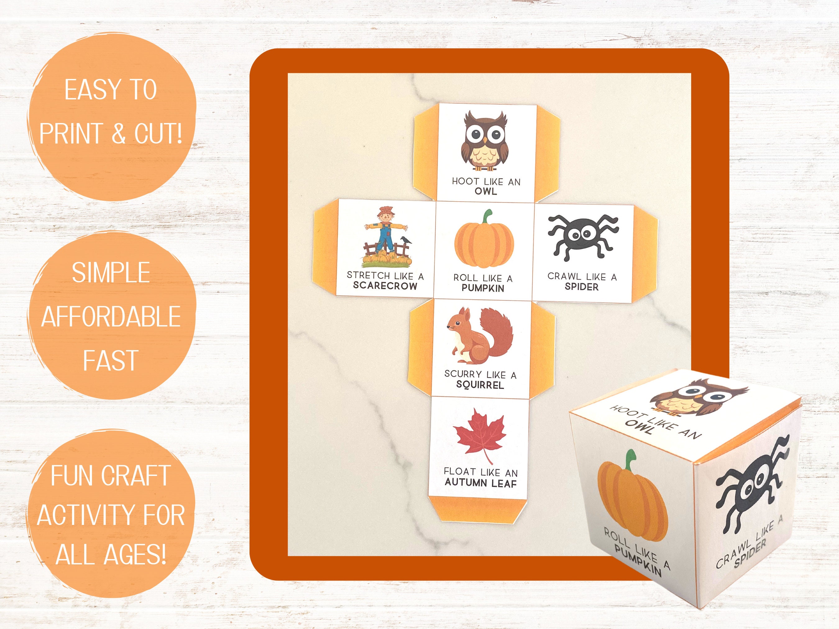 Fall Movement Cards & Dice | Printable Autumn Activity Flashcards for ...