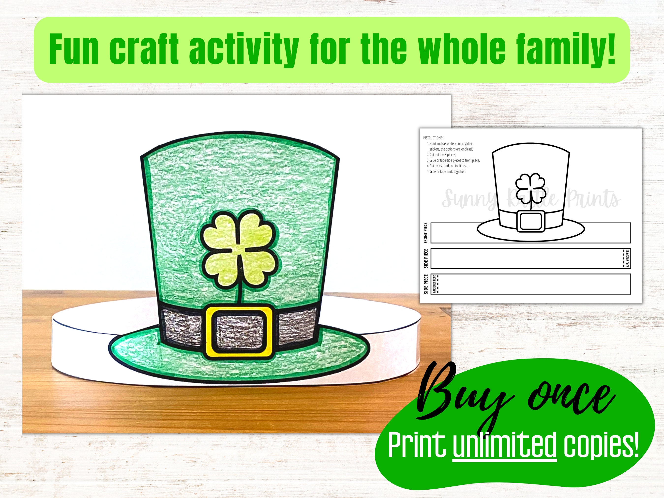 St. Patrick's Day Paper Crowns | Kids Craft Activity | Coloring ...
