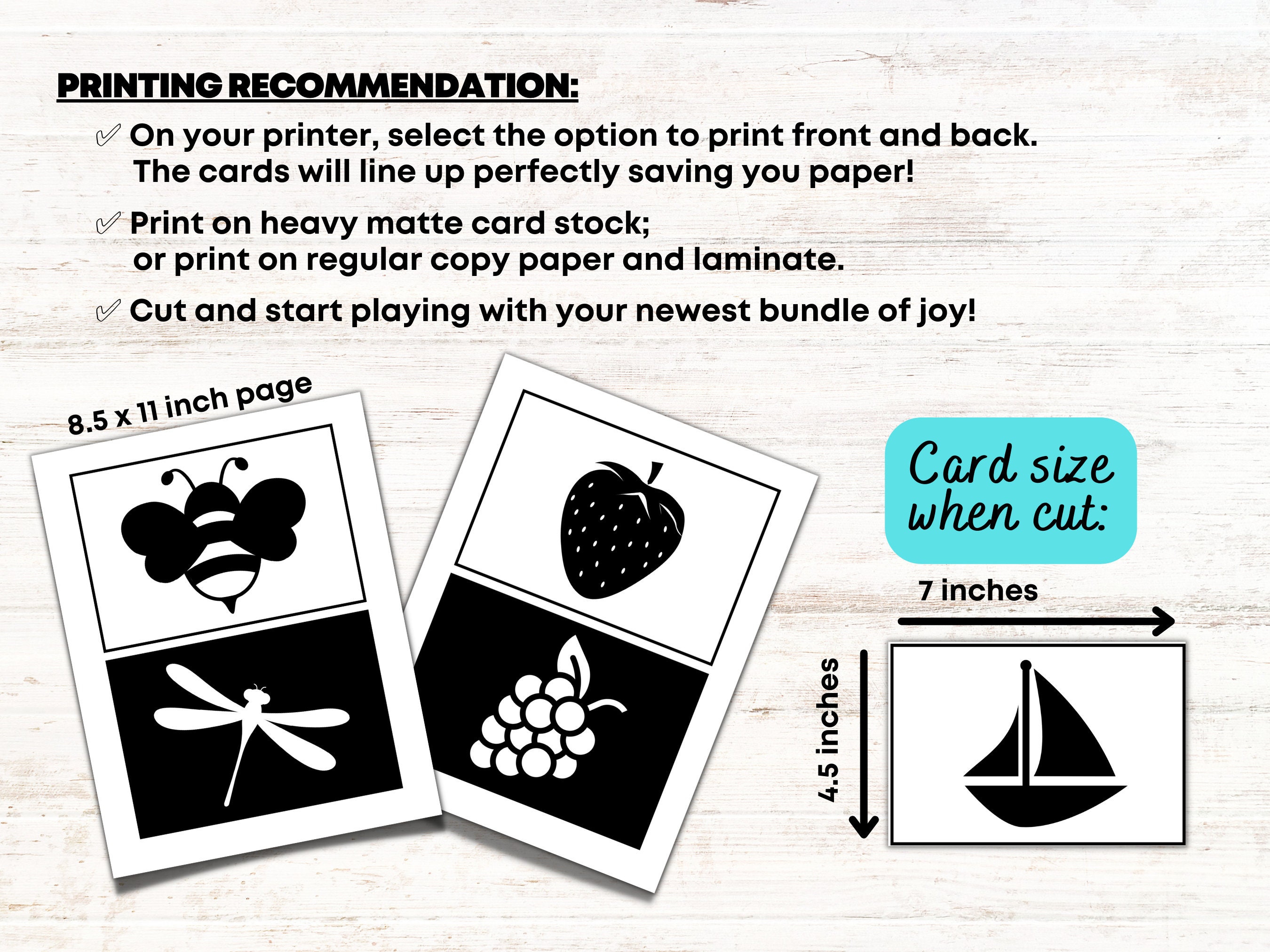 72 Black & White Baby Sensory Flash Cards: Newborn Stimulation (PDF) - Etsy