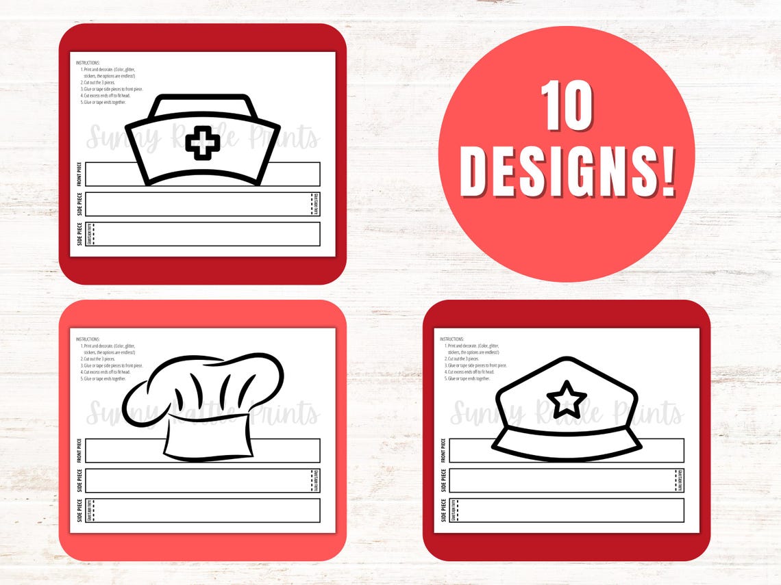 Community Helpers & Heroes Paper Crown Hats | Jobs and Careers Kids ...