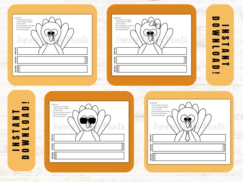 Thanksgiving Turkey Paper Crowns | Kids Craft Activity | Coloring ...