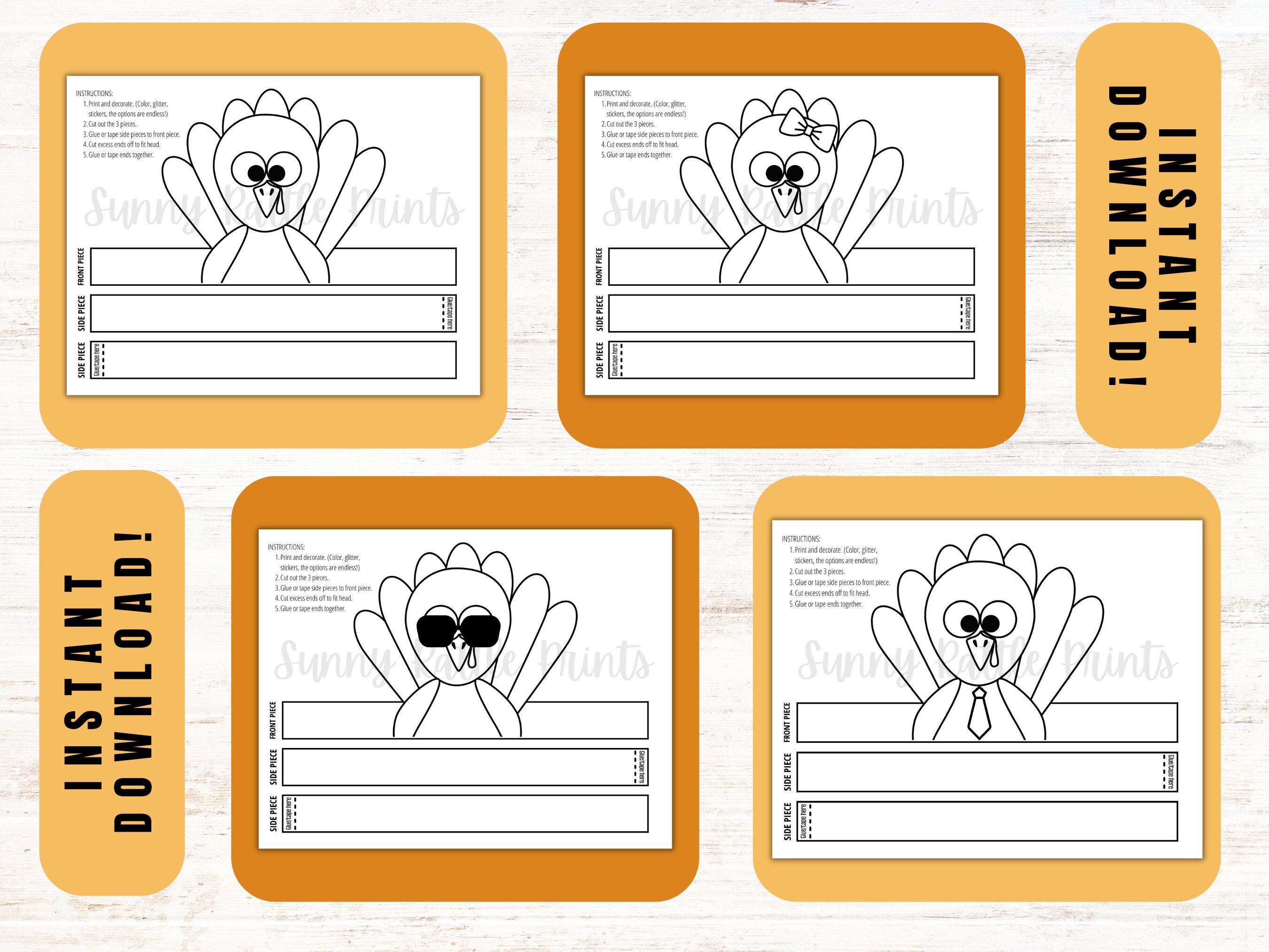 Thanksgiving Turkey Paper Crowns | Kids Craft Activity | Coloring ...