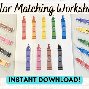 Color Matching Printable Worksheet | Busy Binder Printable | Learn ...
