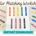 Color Matching Printable Worksheet | Busy Binder Printable | Learn ...