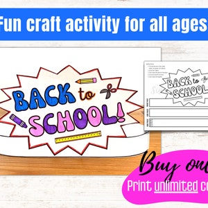 Back to School Paper Crown Hats | 1st Day of School Kids Craft Activity ...