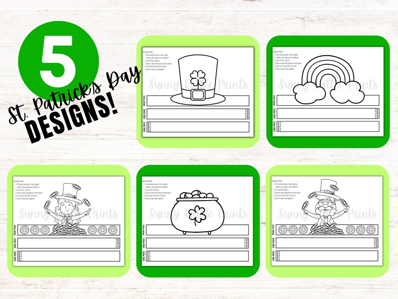 St. Patrick's Day Paper Crowns | Kids Craft Activity | Coloring ...
