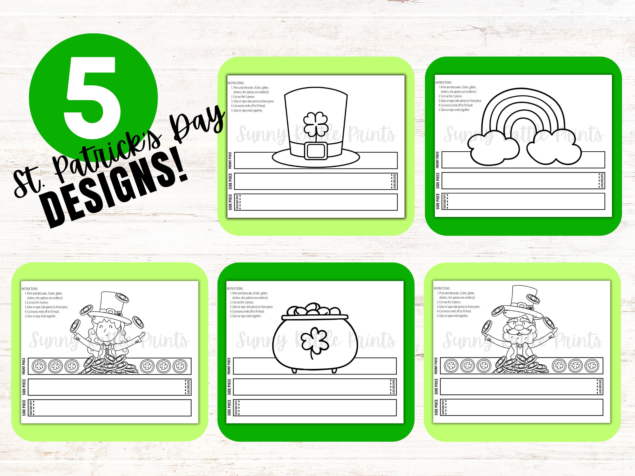 St. Patrick's Day Paper Crowns | Kids Craft Activity | Coloring ...