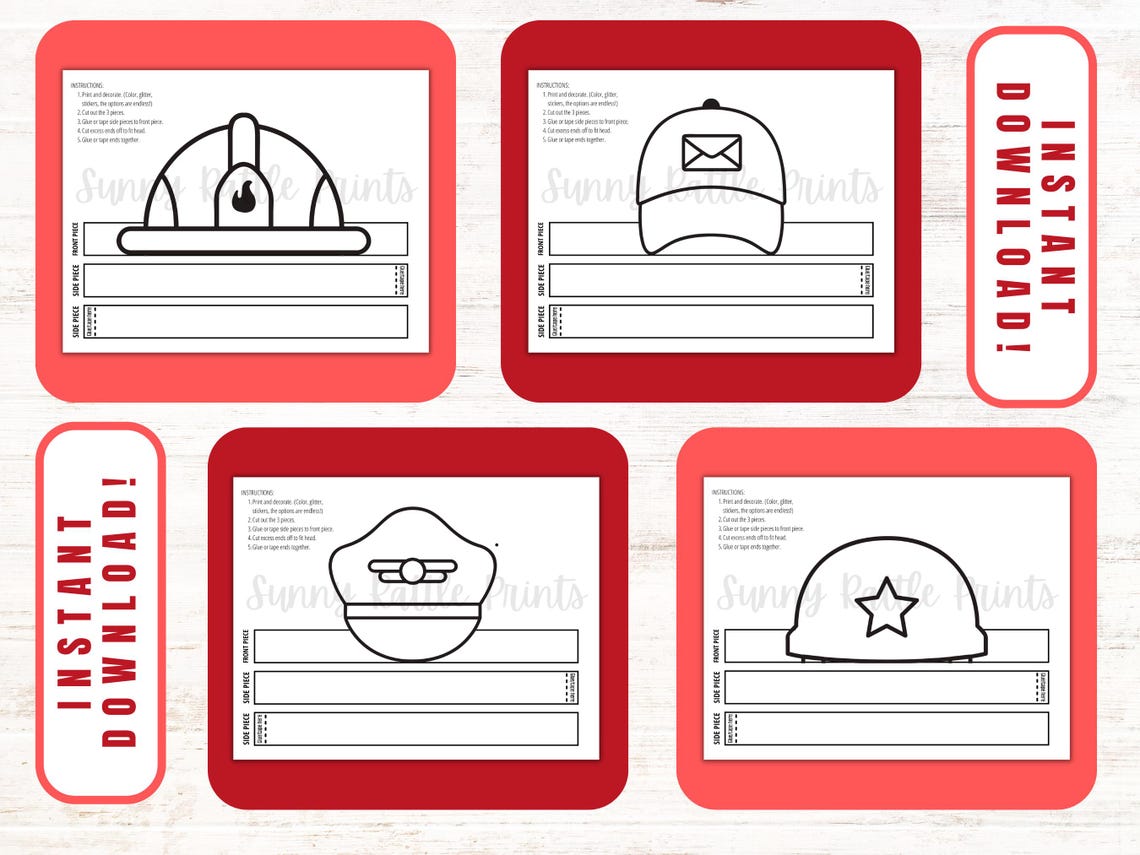 Community Helpers & Heroes Paper Crown Hats | Jobs and Careers Kids ...