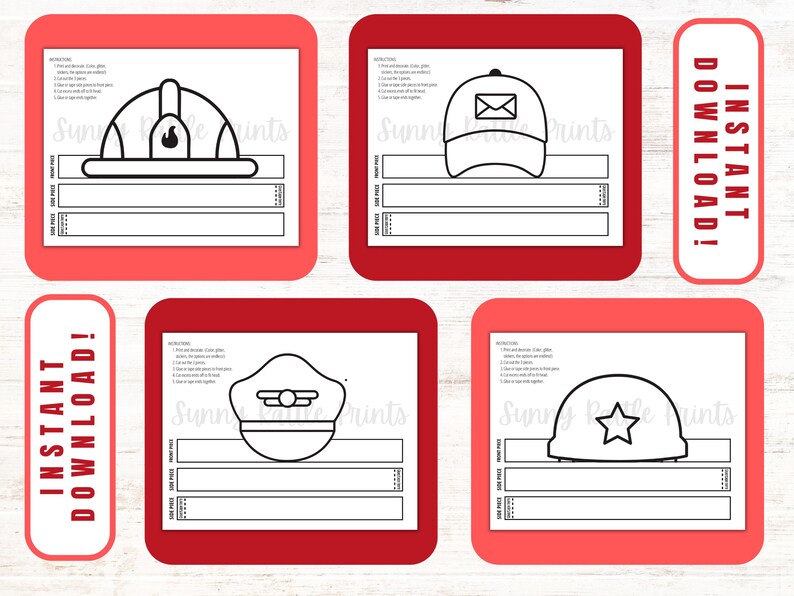 Community Helpers & Heroes Paper Crown Hats | Jobs and Careers Kids ...