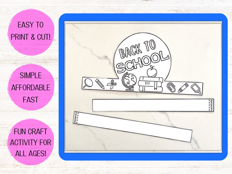 Back to School Paper Crown Hats | 1st Day of School Kids Craft Activity ...