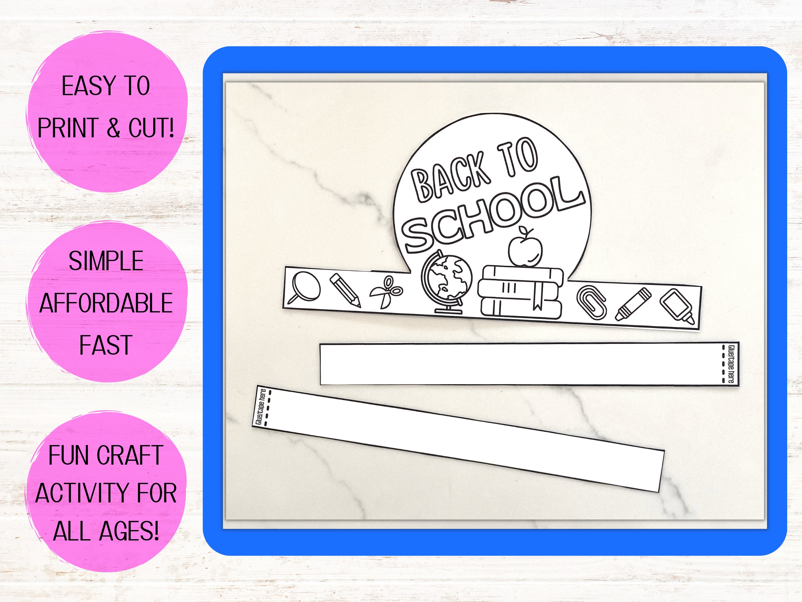 Back to School Paper Crown Hats | 1st Day of School Kids Craft Activity ...