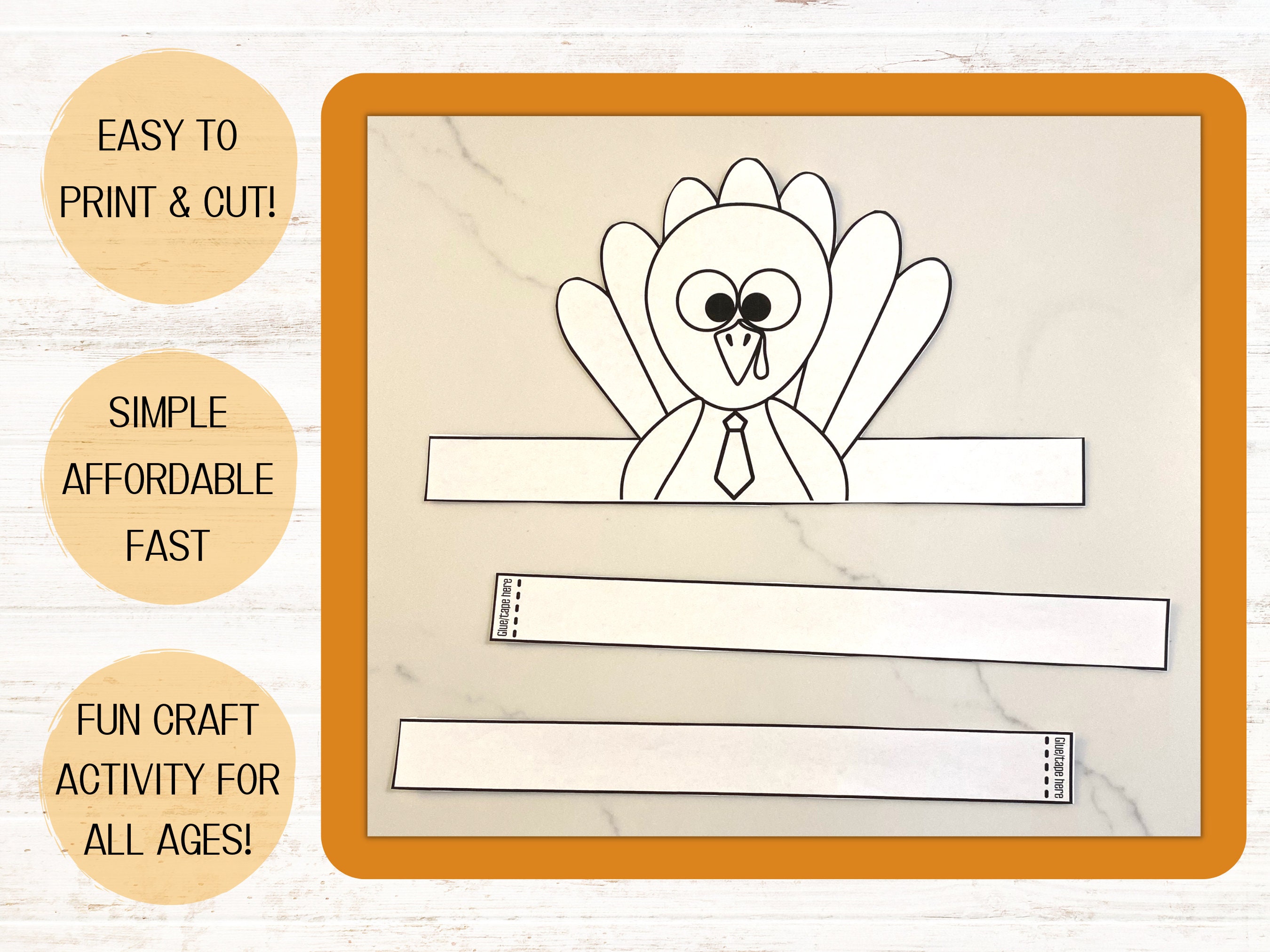 Thanksgiving Turkey Paper Crowns | Kids Craft Activity | Coloring ...