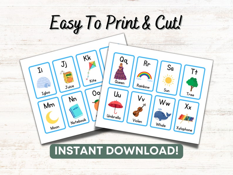 Printable Flashcards Alphabet & Numbers for Preschool and Pre-k | ABC ...