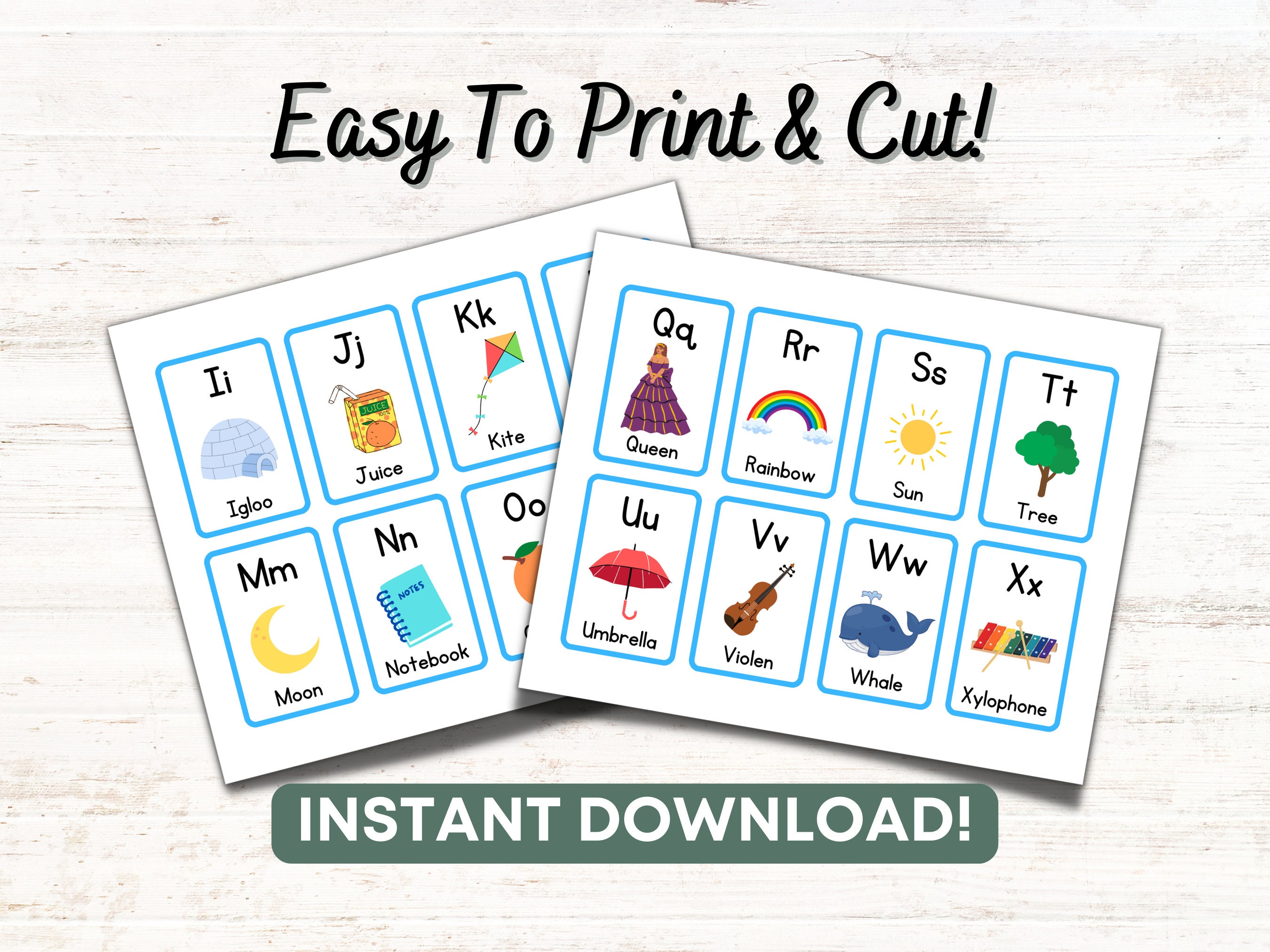 Printable Flashcards Alphabet & Numbers for Preschool and Pre-k | ABC ...