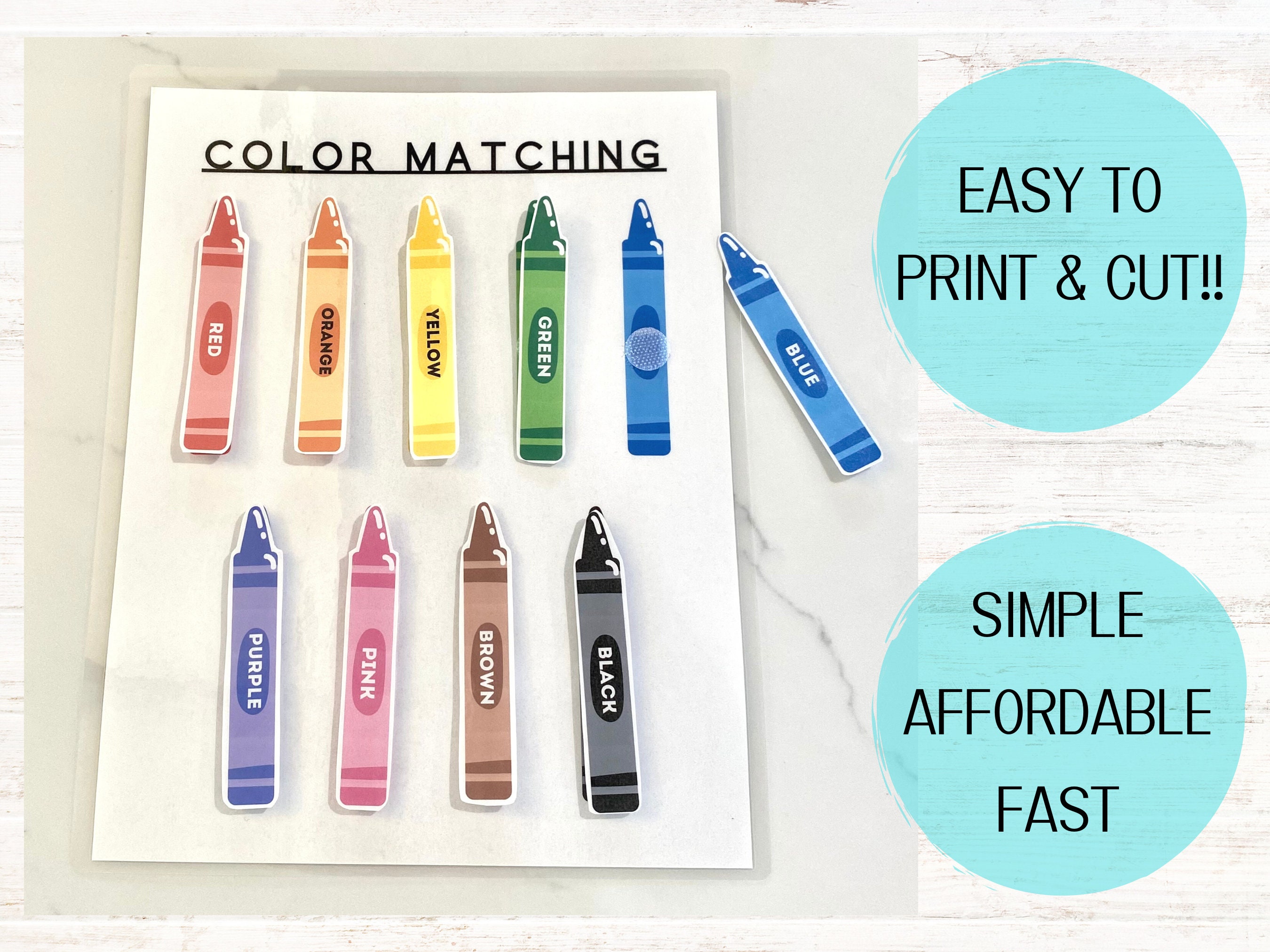 Color Matching Printable Worksheet Busy Binder Printable Learn Colors ...
