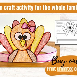 Thanksgiving Turkey Paper Crowns | Kids Craft Activity | Coloring ...