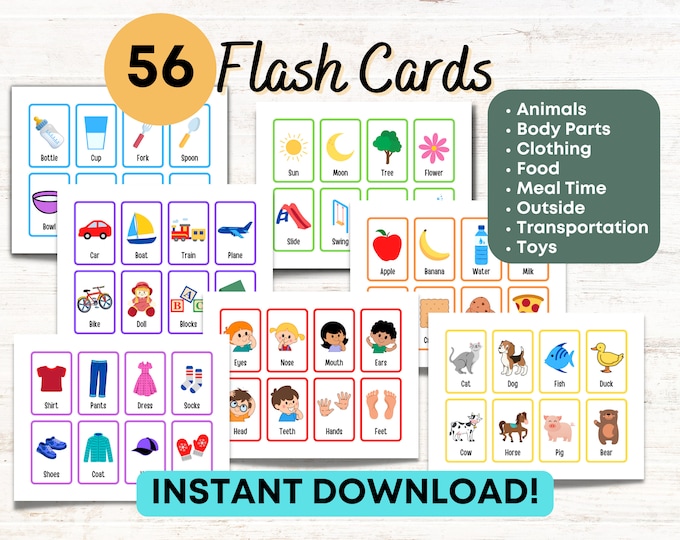 Colorful Printable Flashcards| Instant Download| Basic Colors ...