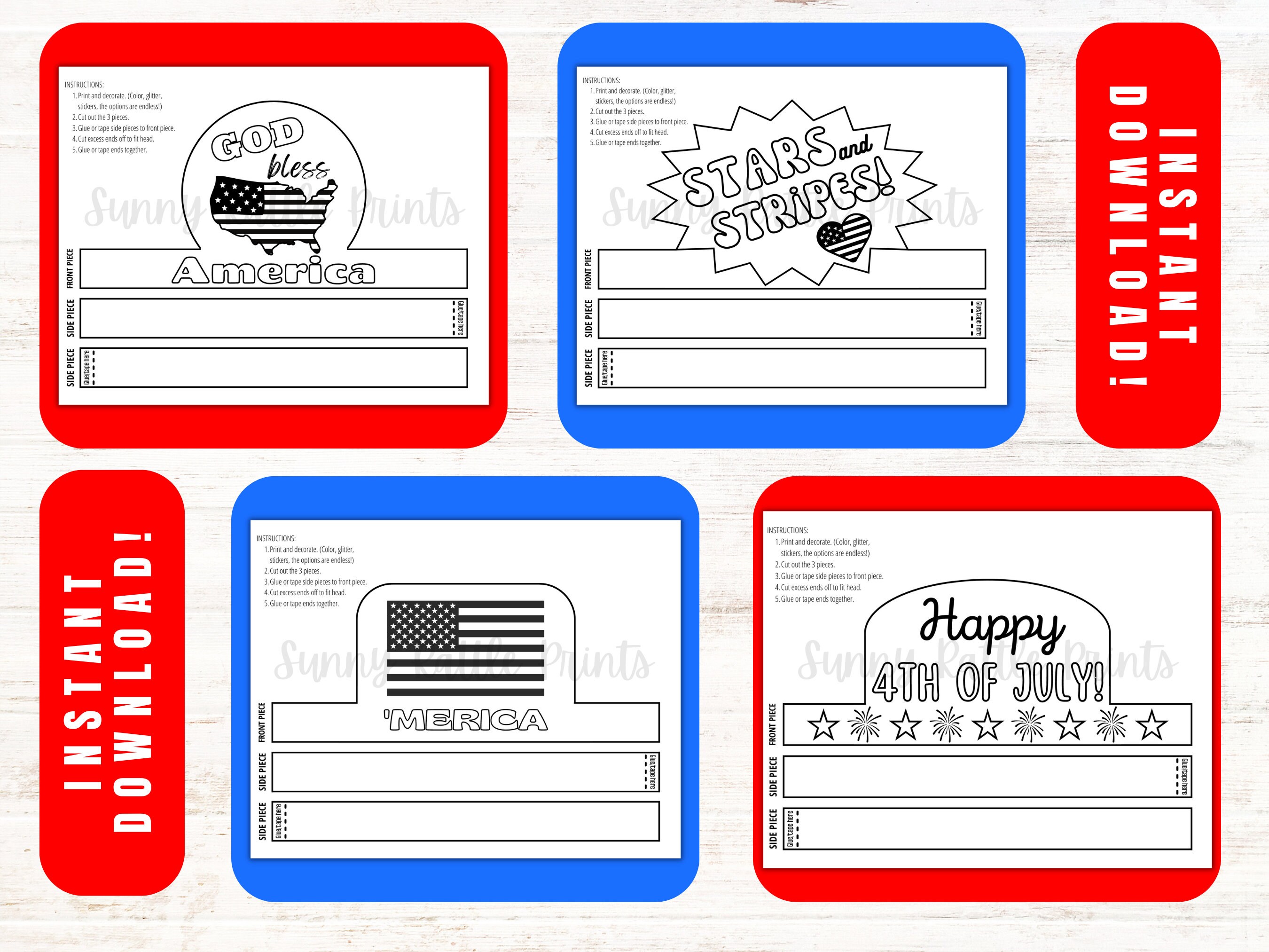 Fourth of July Paper Crown Hats | 4th of July Kids Craft Activity ...