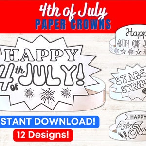 Fourth of July Paper Crown Hats | 4th of July Kids Craft Activity ...