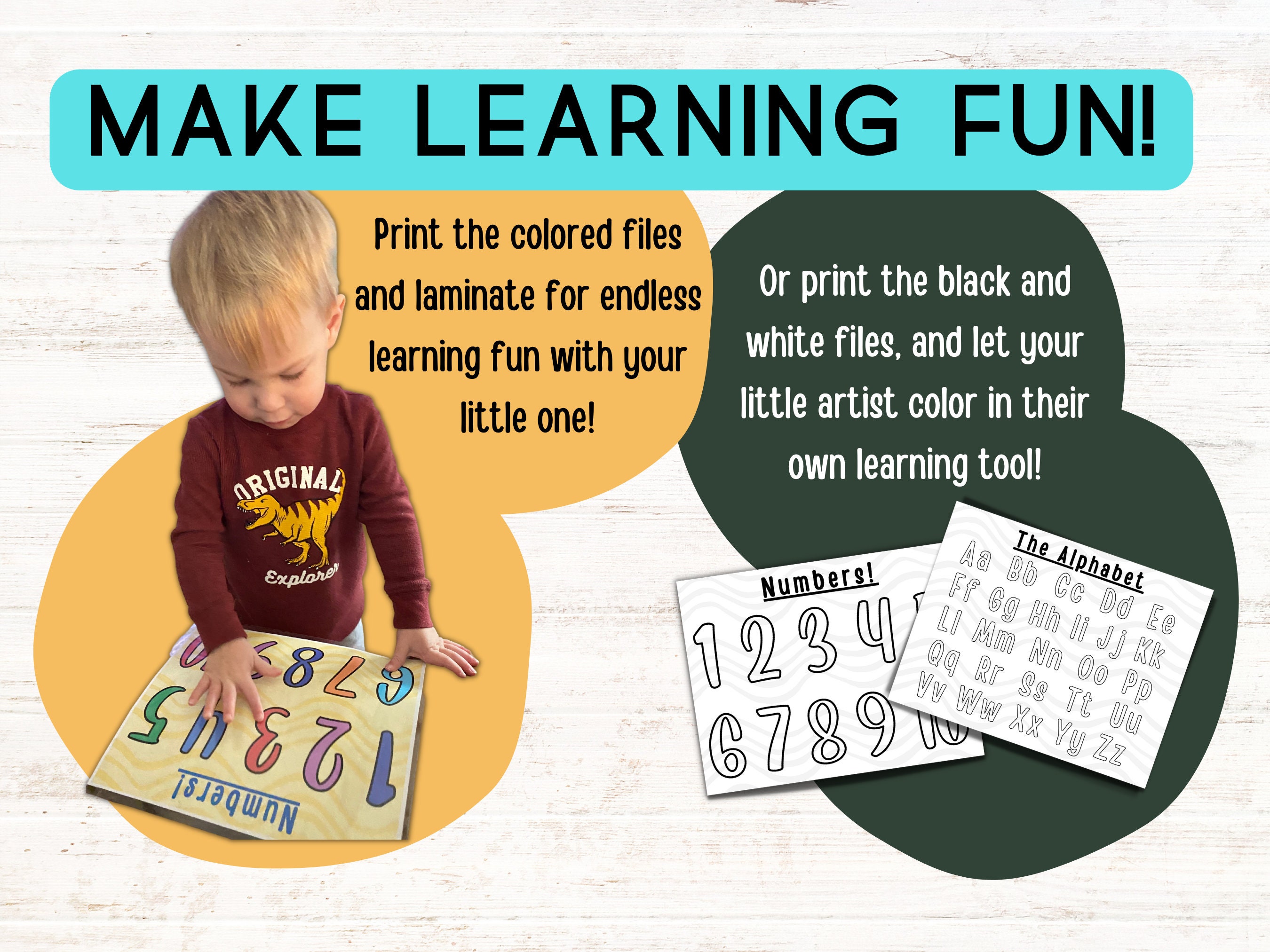 Alphabet & Numbers Worksheets for Preschool and Pre-k Coloring ABC and ...