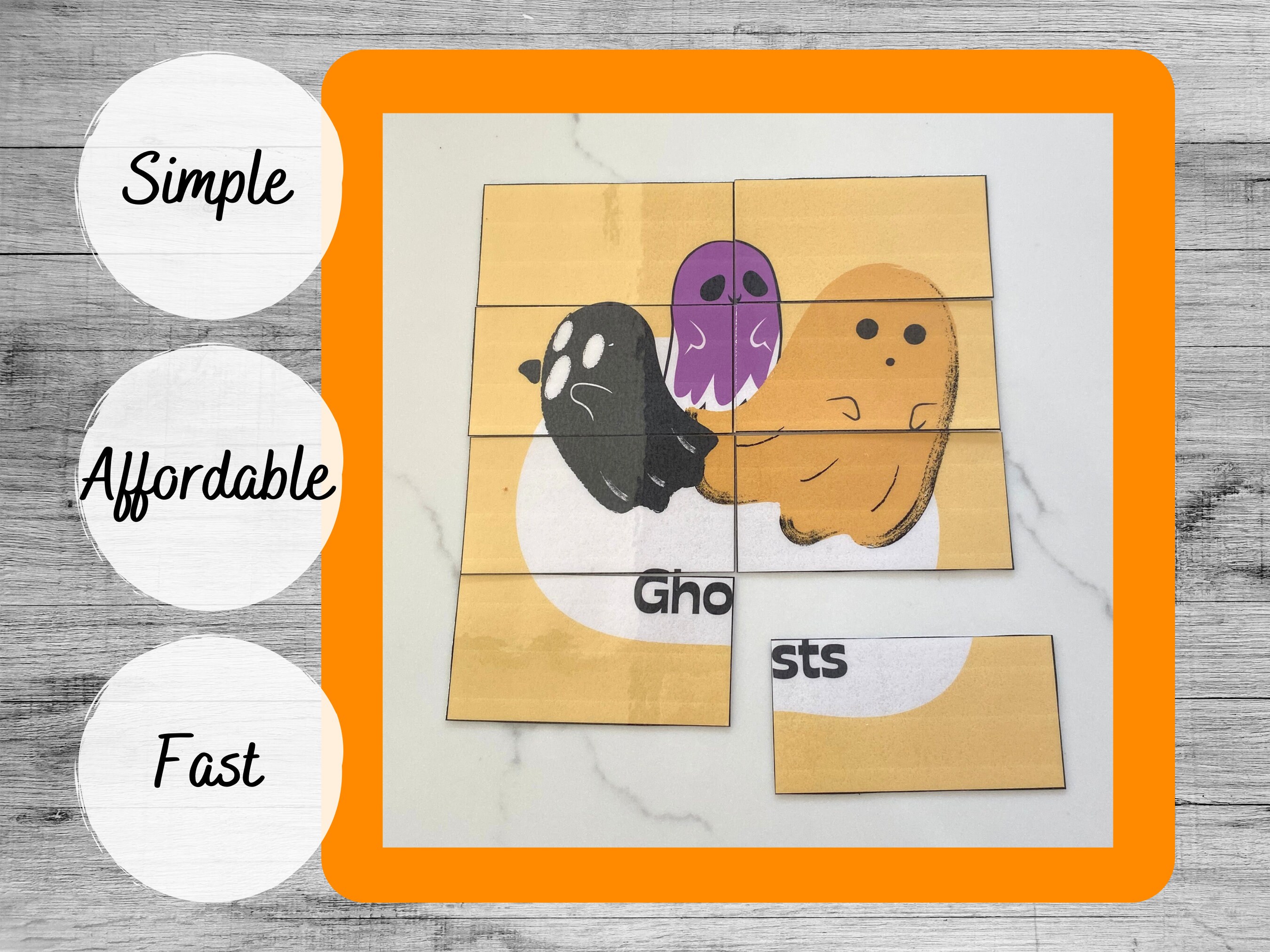 Printable Kids Halloween Puzzles Halloween Craft Activity INSTANT ...