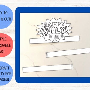 Fourth of July Paper Crown Hats | 4th of July Kids Craft Activity ...