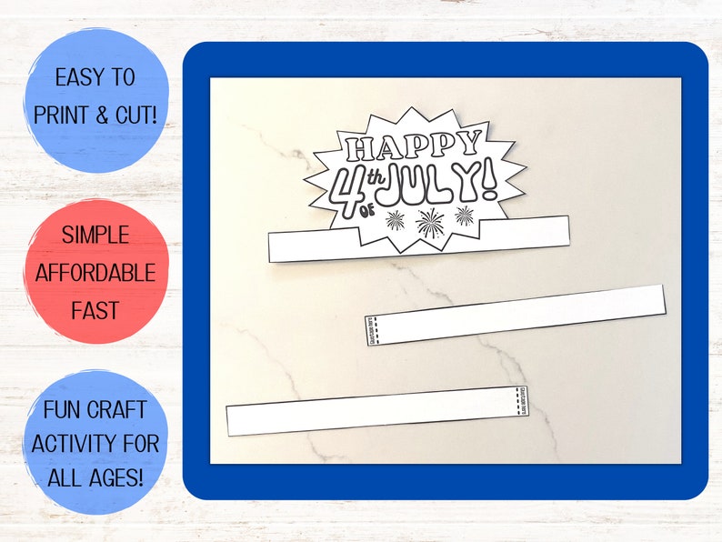 Fourth of July Paper Crown Hats | 4th of July Kids Craft Activity ...