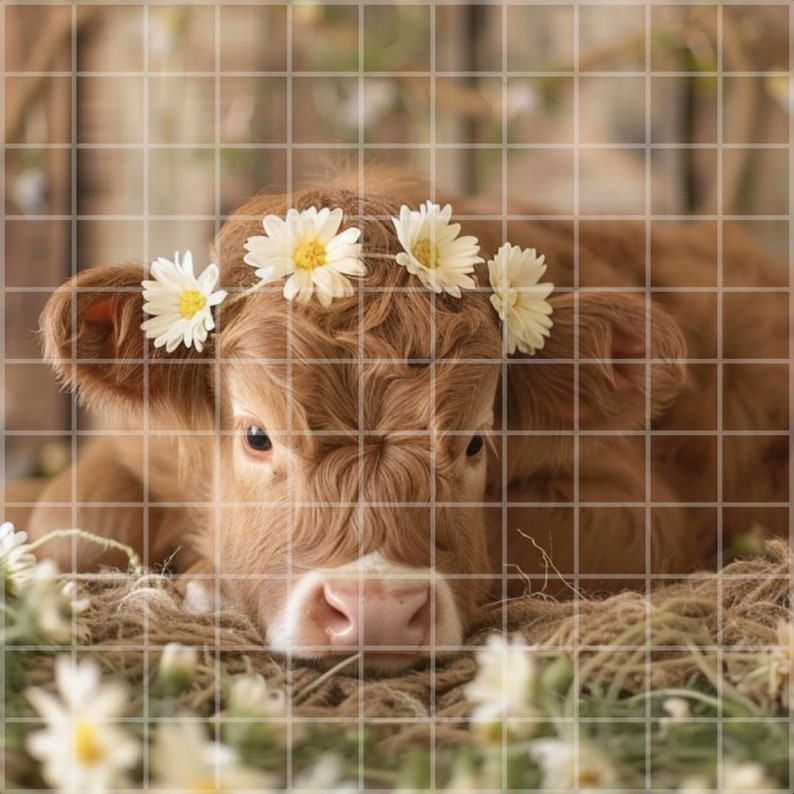 80 Spring Highland Cow Digital Backgrounds - Flower Fields, Boho, Tulip ...
