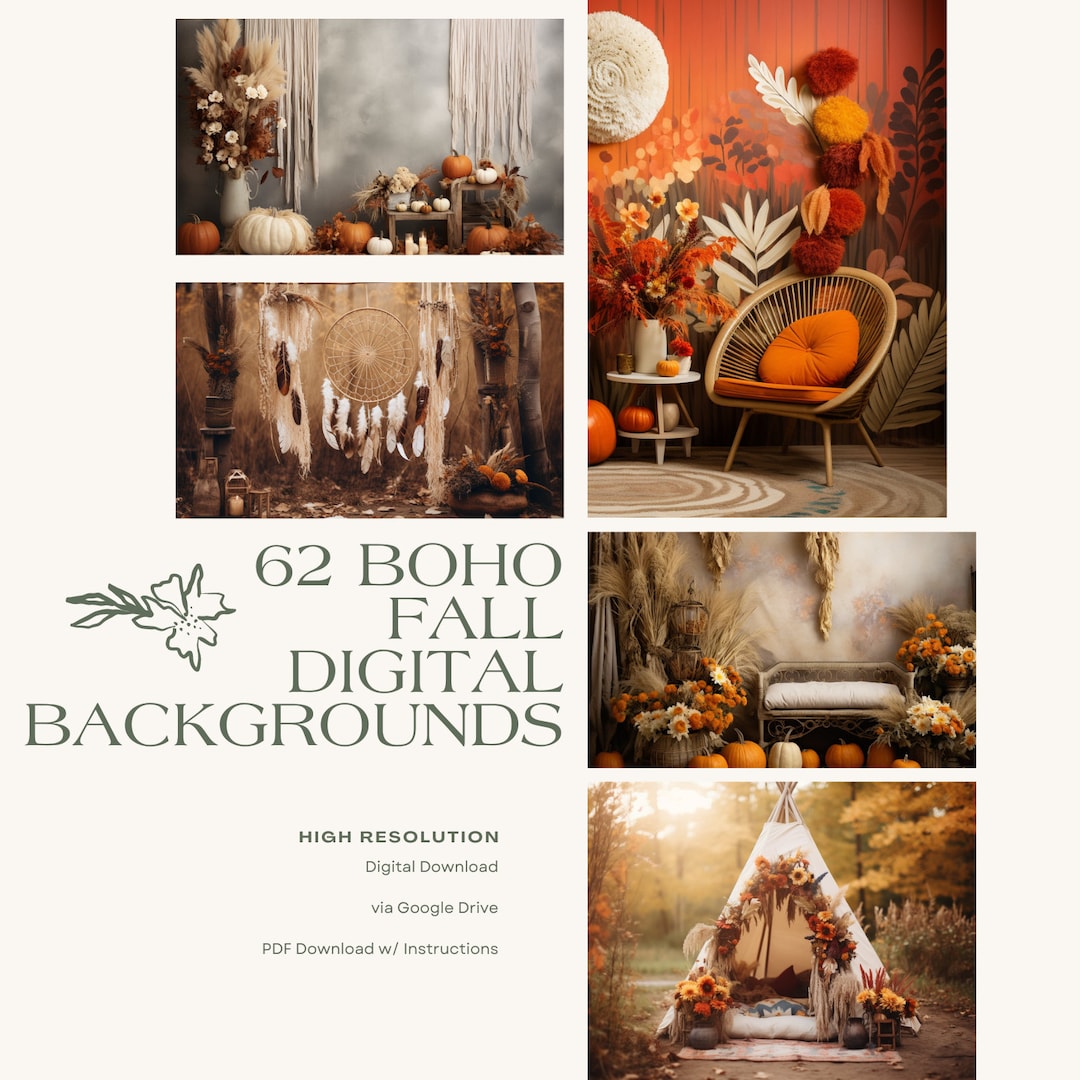 62 Boho Fall Digital Backgrounds - Boho Studio, Tents, Minimalist & More! - Etsy