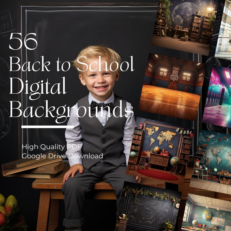 School Digital Background - Etsy