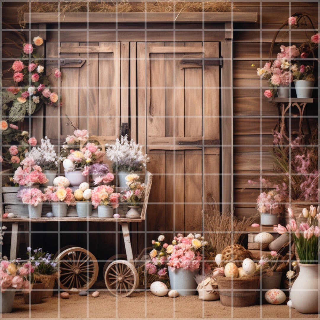150 Spring & Easter Mega Pack Digital Backgrounds Boho, Balloons ...