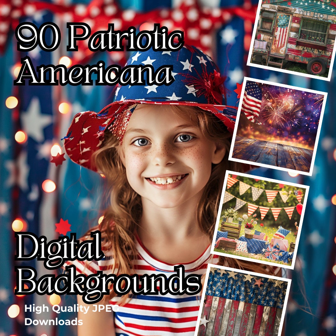 90 Patriotic Americana Digital Backgrounds - Flag, Summer, America, USA ...