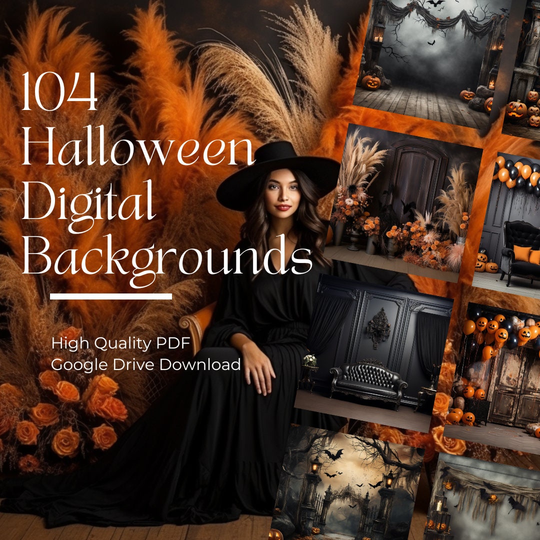 104 Halloween Digital Backgrounds Photography Graphic Design Trendy ...